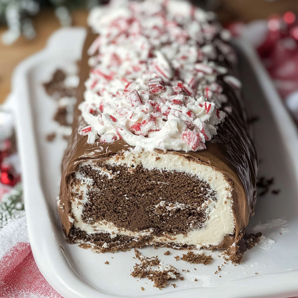 Chocolate Peppermint Yule Log