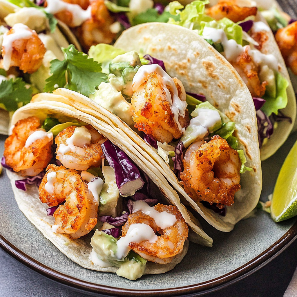 Crispy Shrimp Wrap with Slaw